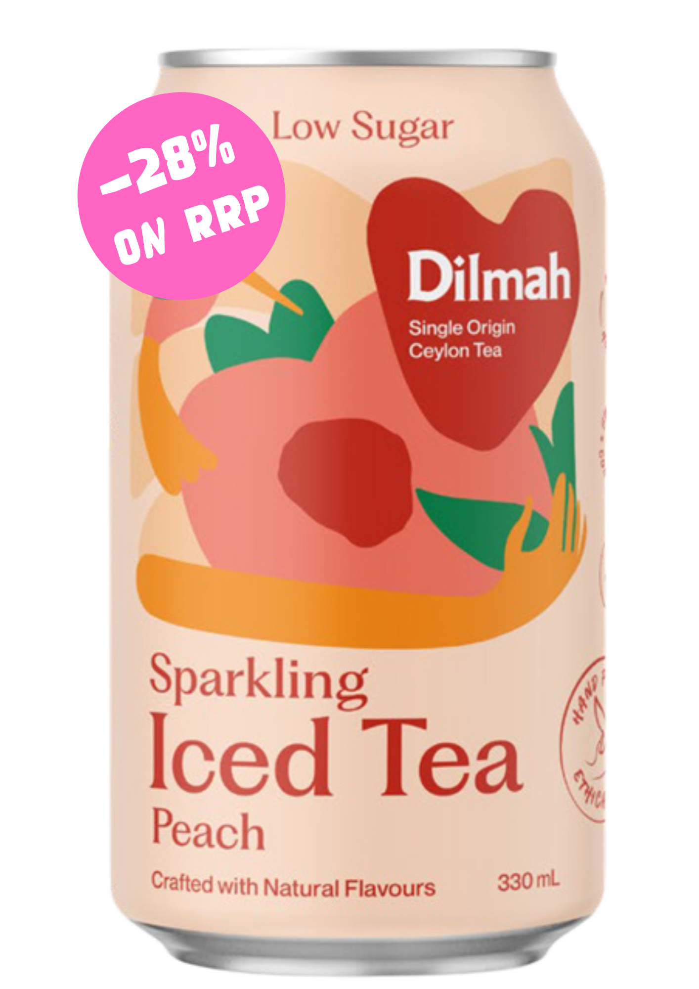 Dilmah Low Sugar Sparkling Natural Peach LS Sparkling Natural Peach 24 ...